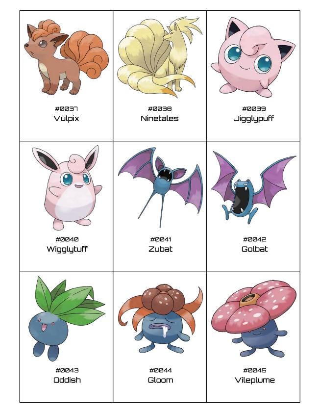 Complete Pokedex Placeholders | All 1,025 Pokemon | Printable Binder ...