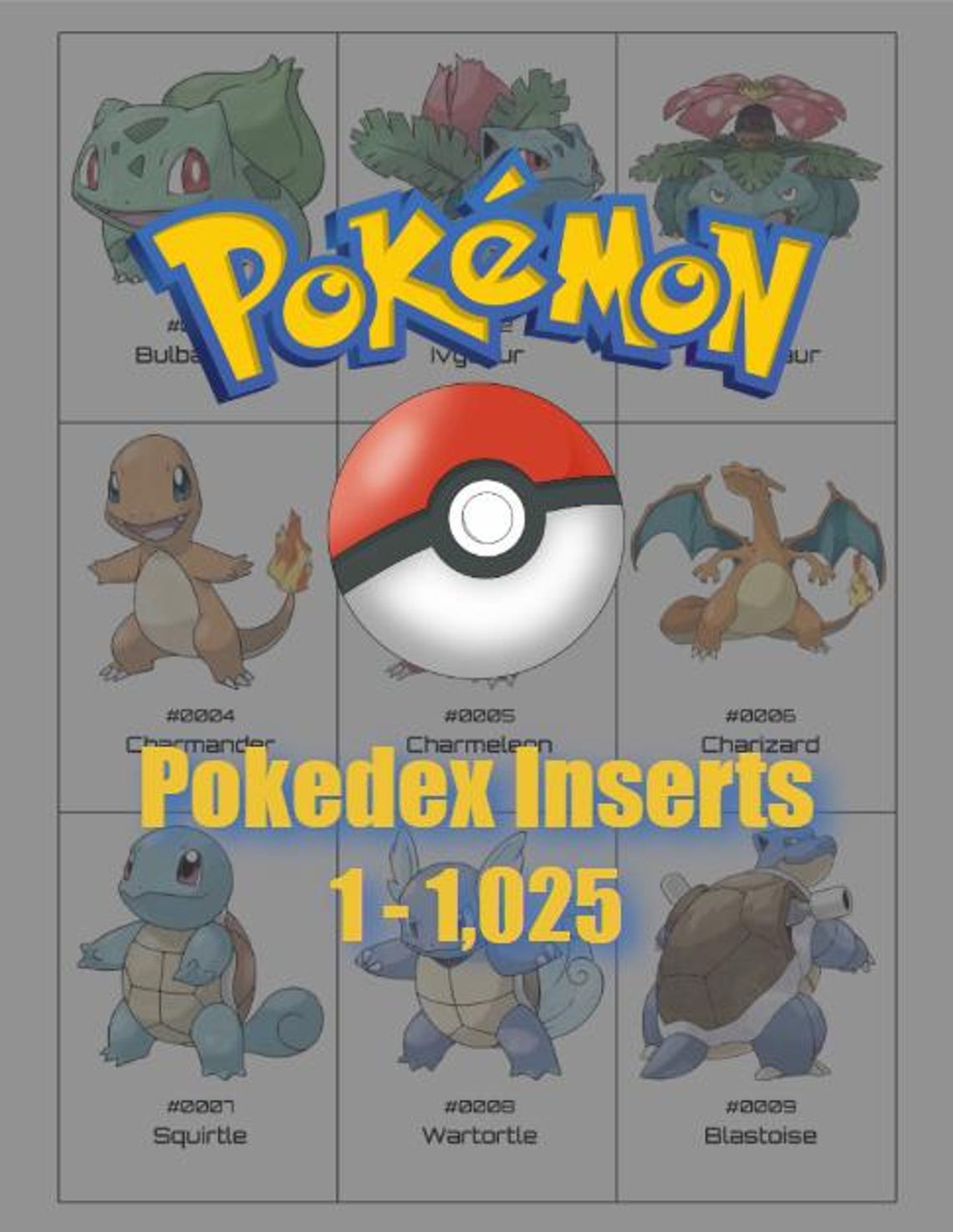 Complete Pokedex Placeholders | All 1,025 Pokemon | Printable Binder ...