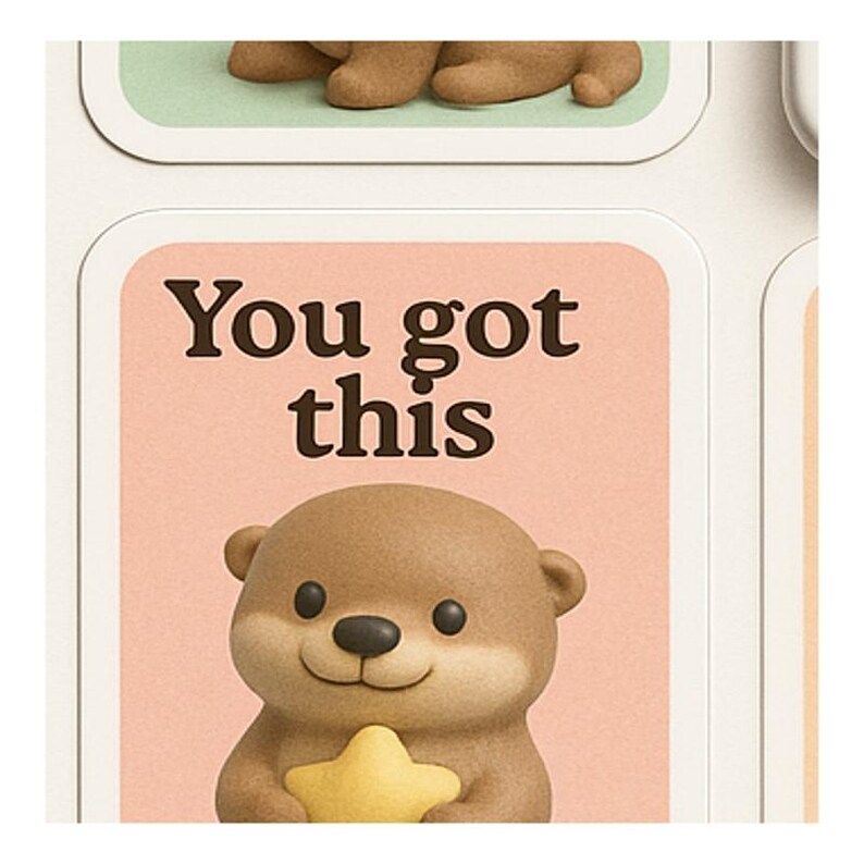 Cute Otter PNG Sticker Set – 12 Digital Stickers With Positive Quotes ...
