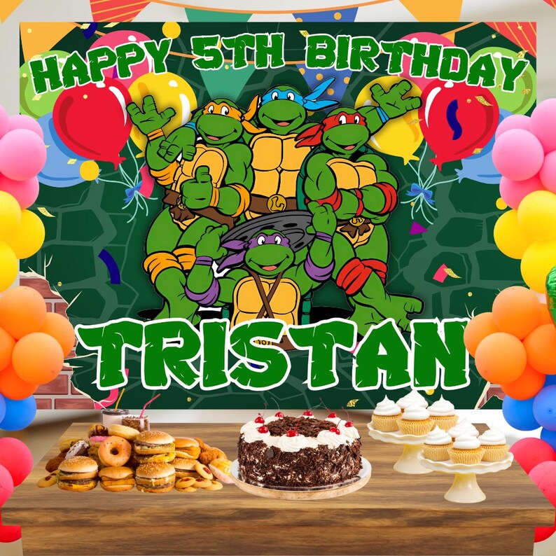 Ninja Turtle Birthday Backdrop Ninja Turtle Backdrop Ninja Turtle ...
