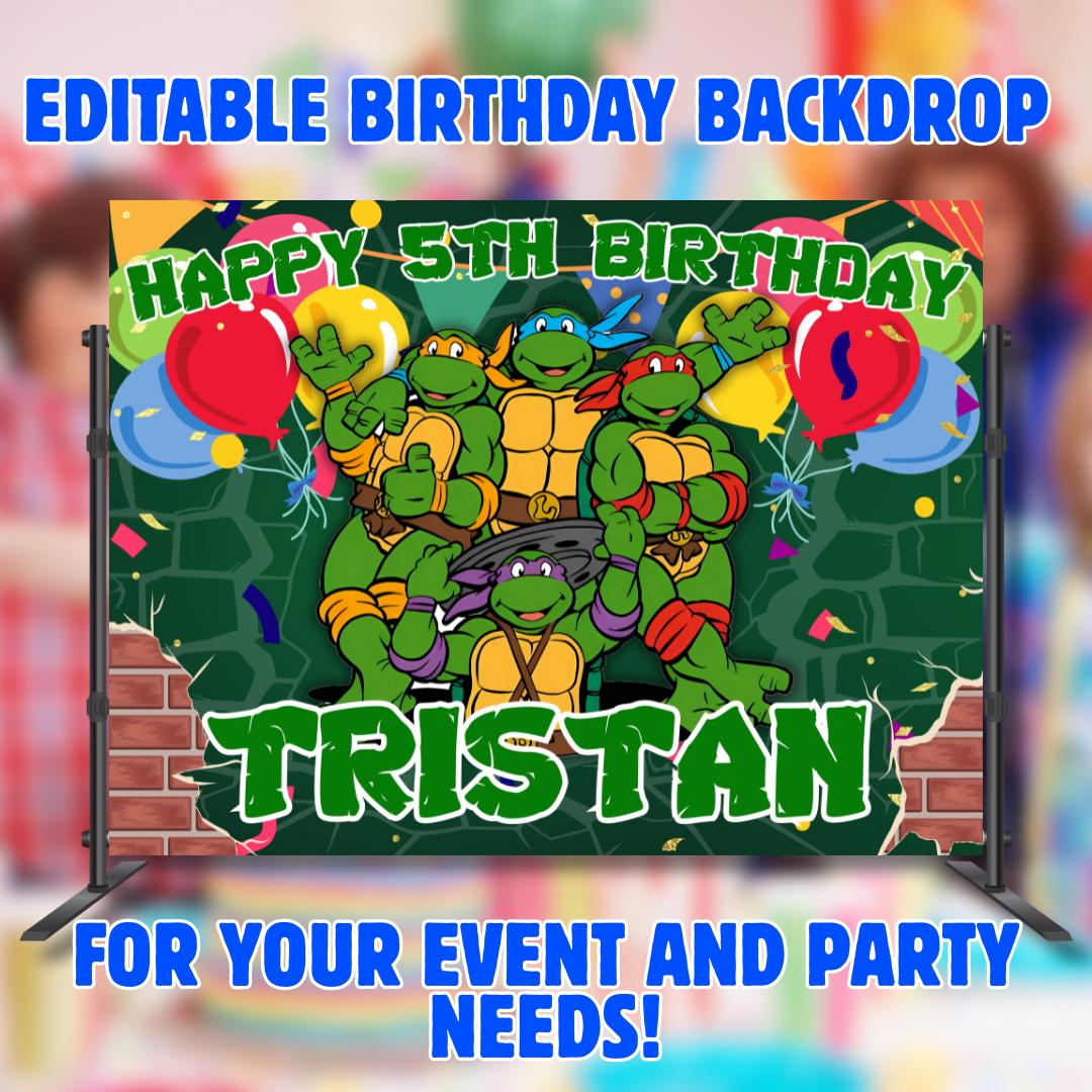 Ninja Turtle Birthday Backdrop Ninja Turtle Backdrop Ninja Turtle ...