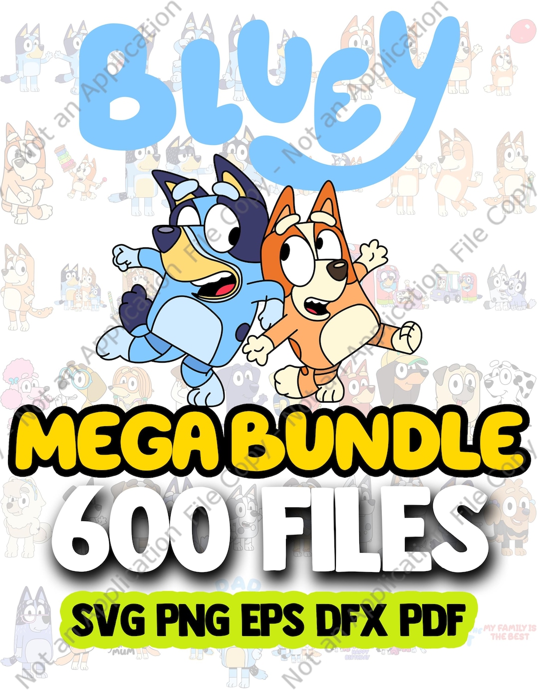600 File Bluey SVG Bundle, Bluey Alphabet Font, Bluey Cut Files for ...