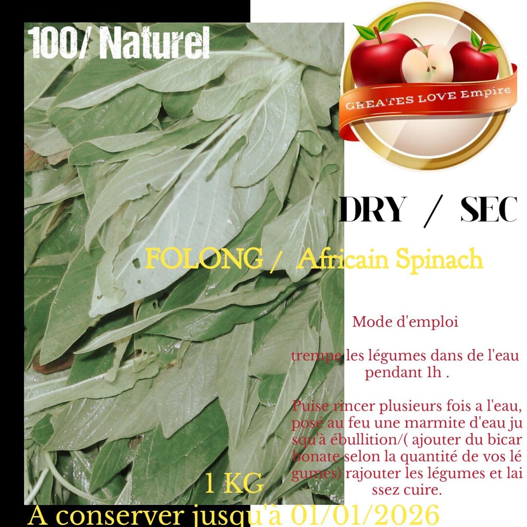 Efo Tete / FOLONG / African Spinach / Dry - Etsy