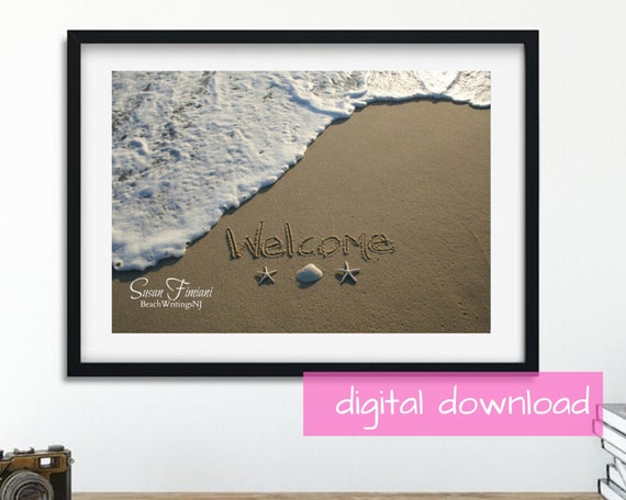 Welcome Sign Beach House Shore House Written in the Sand | Etsy