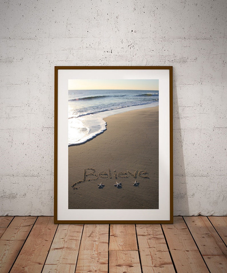 Believe Written in the Sand Digital Download Beach Writing - Etsy