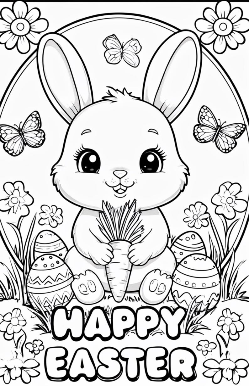 Bunny Tales and Easter Trails Coloring Sheets - Digital - Etsy