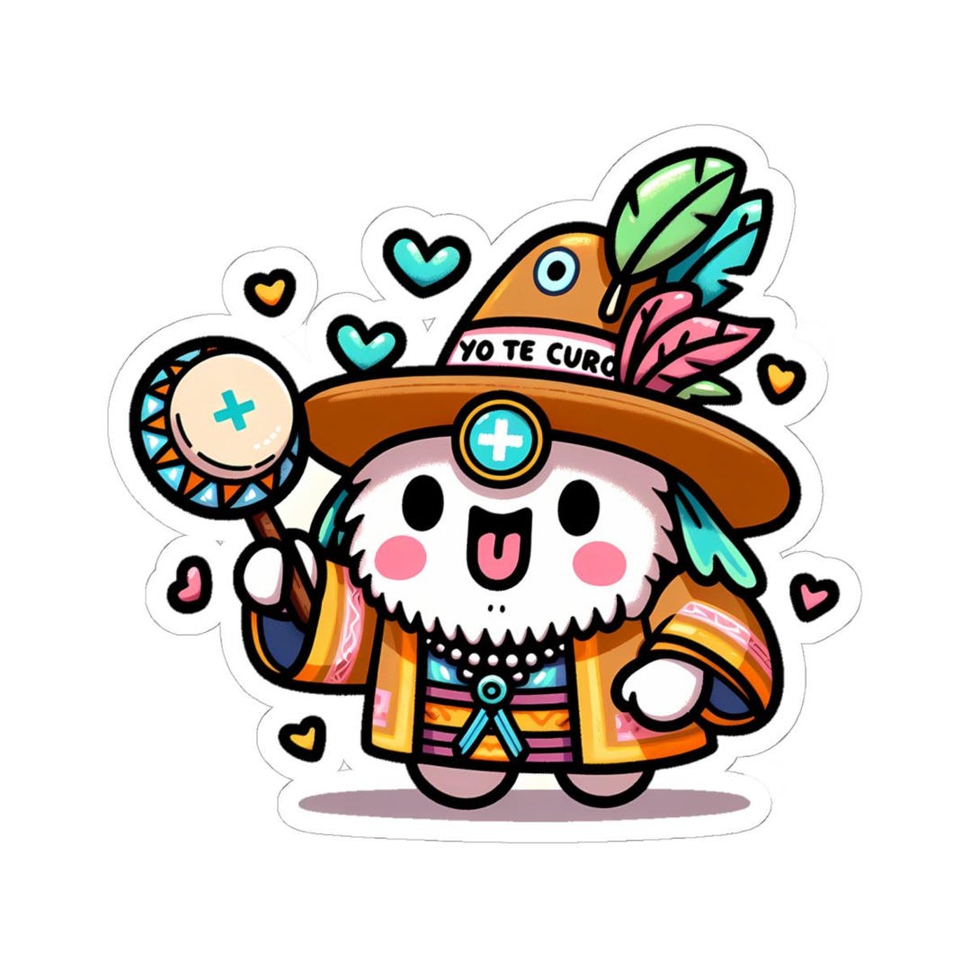 Shaman With Drum Sticker Traditional Attire Spiritual Vinyl Decal for ...