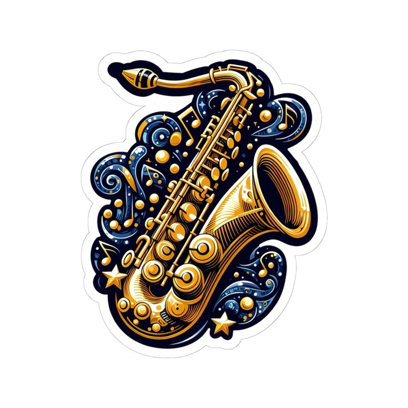 Saxophone Kiss-cut Sticker Jazz-inspired Vinyl Decal for Musicians ...