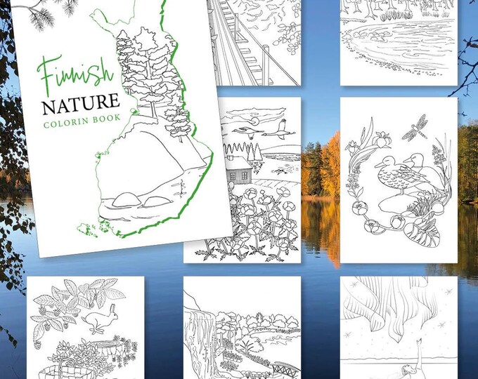 FINNISH NATURE Scenery Coloring Pages for Adults Printable Coloring ...