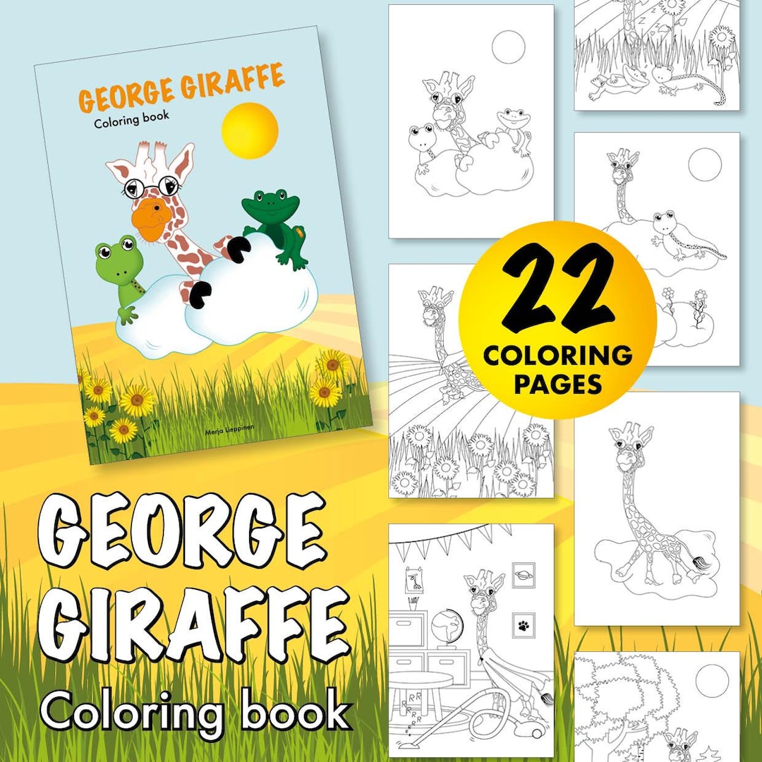 Cute George Giraffe Coloring Pages for Kids | Animal Coloring Pages ...