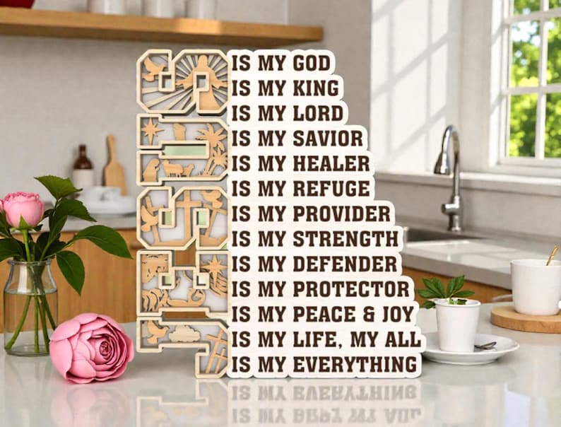 Jesus Names Sign Laser Cut File SVG, is My God is My King Svg ...