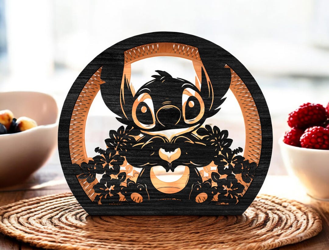 Tropical Alien Lantern SVG, Cute Creature Heart Shadow Box Laser Cut ...