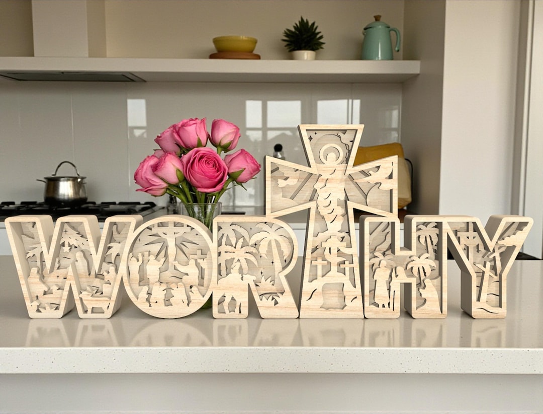 Worthy Easter Sign SVG, Holy Week Scenes Laser Cut File Svg, Palm ...