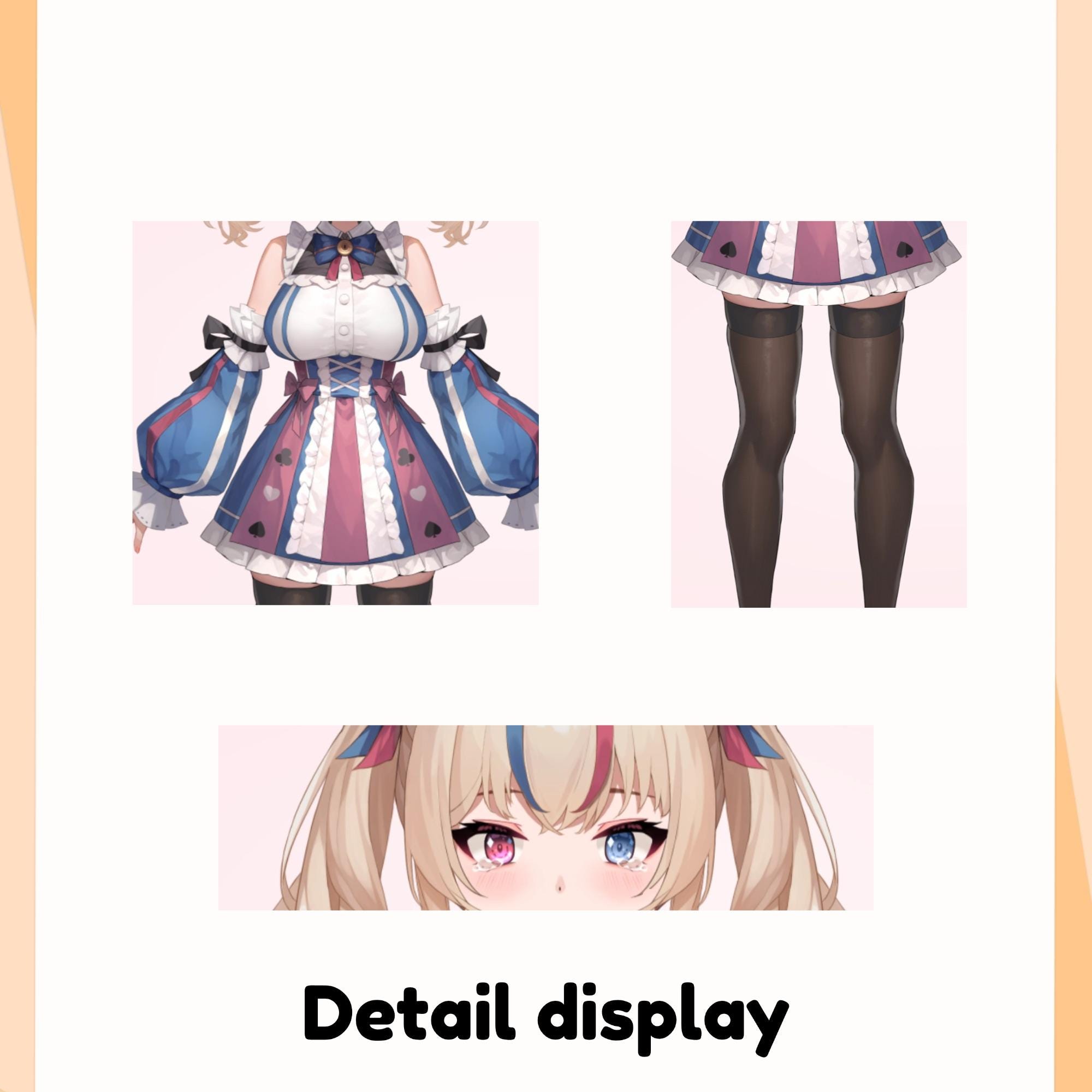 Custom Live2d Vtuber Model | Cute Anime Girl Avatar Lolita Dress Vtuber ...