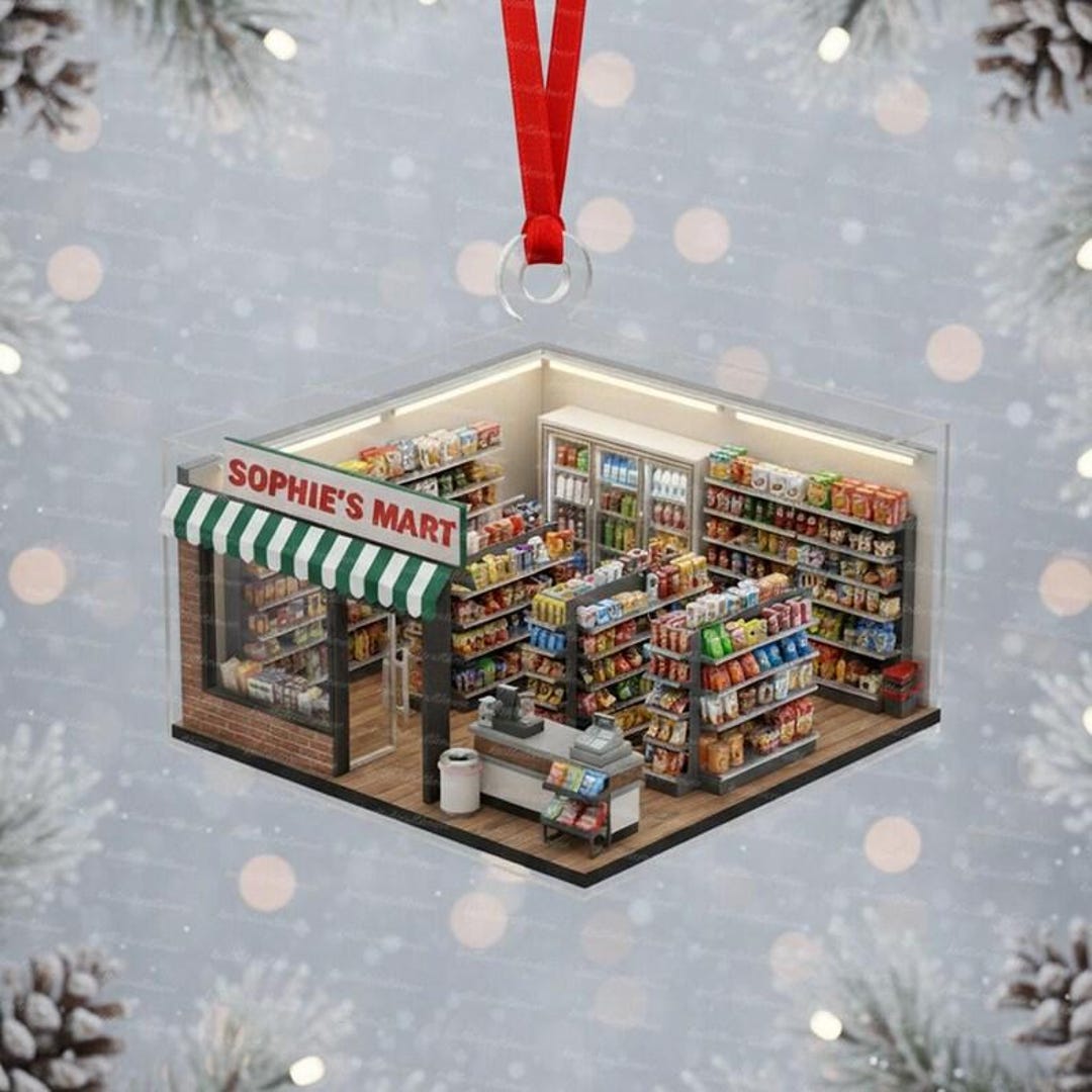 Personalized Convenience Store Christmas 2D Ornament, Convenience Shop ...