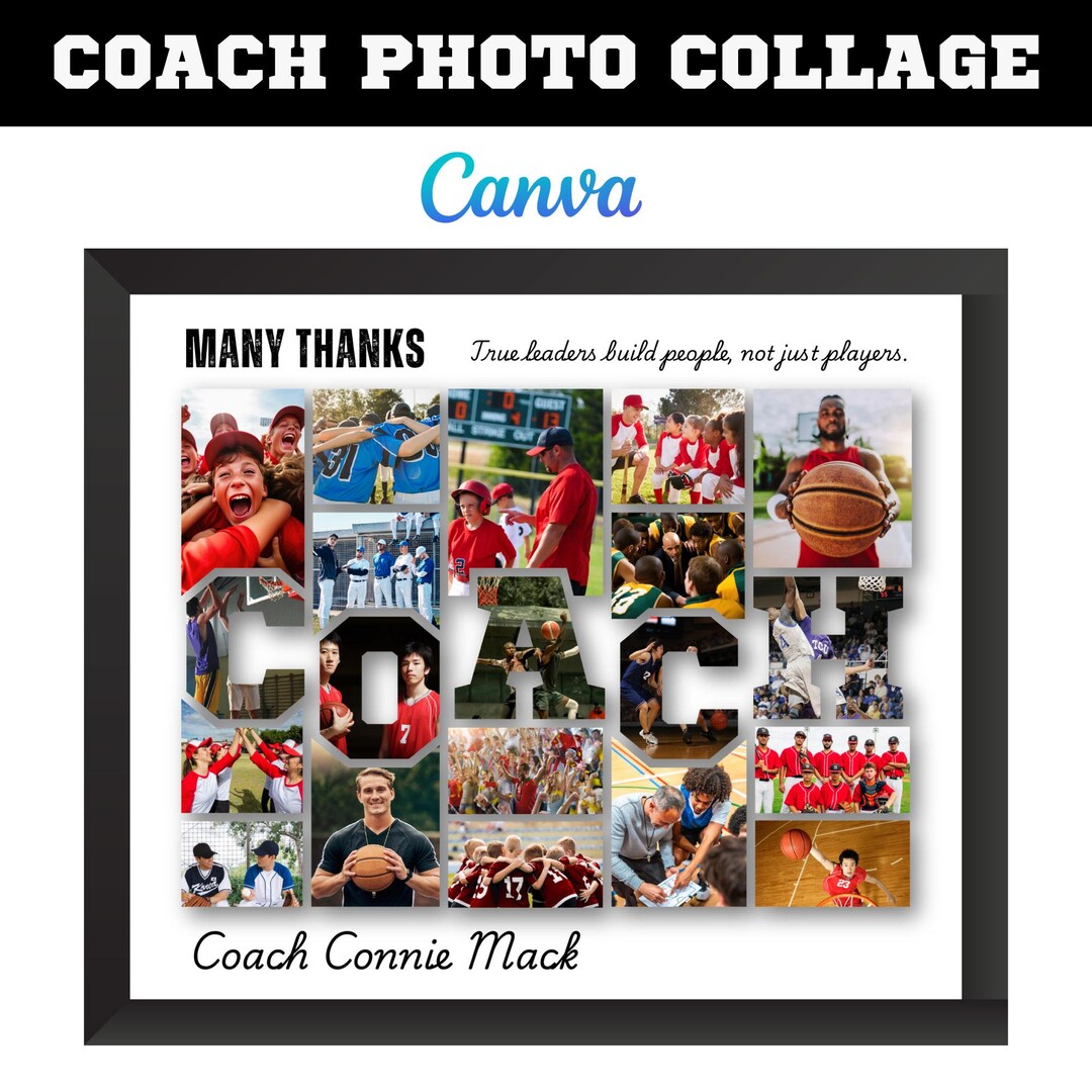 Coach Photo Collage Template, Canva Gift (2x2 Inches) - Etsy