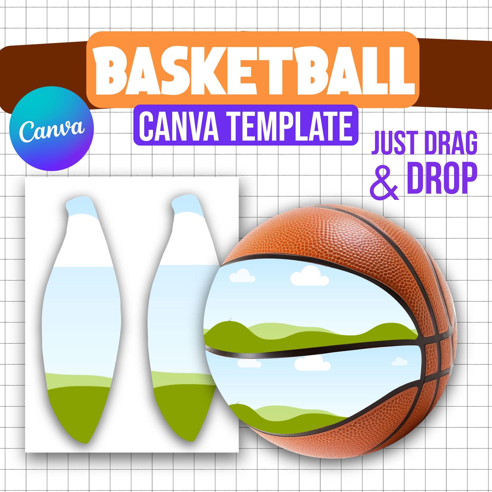 Basketball Wrap Canva Template, Editable Sports Label Design (digital ...
