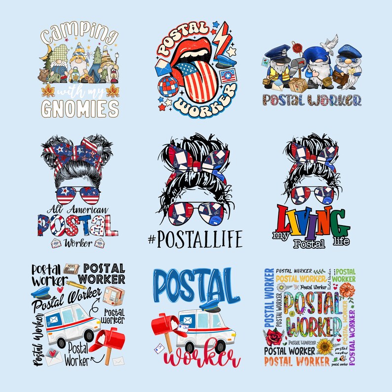 12 Postal Worker Png Bundle, Mail Lady Png, Mail Carrier Sublimation ...