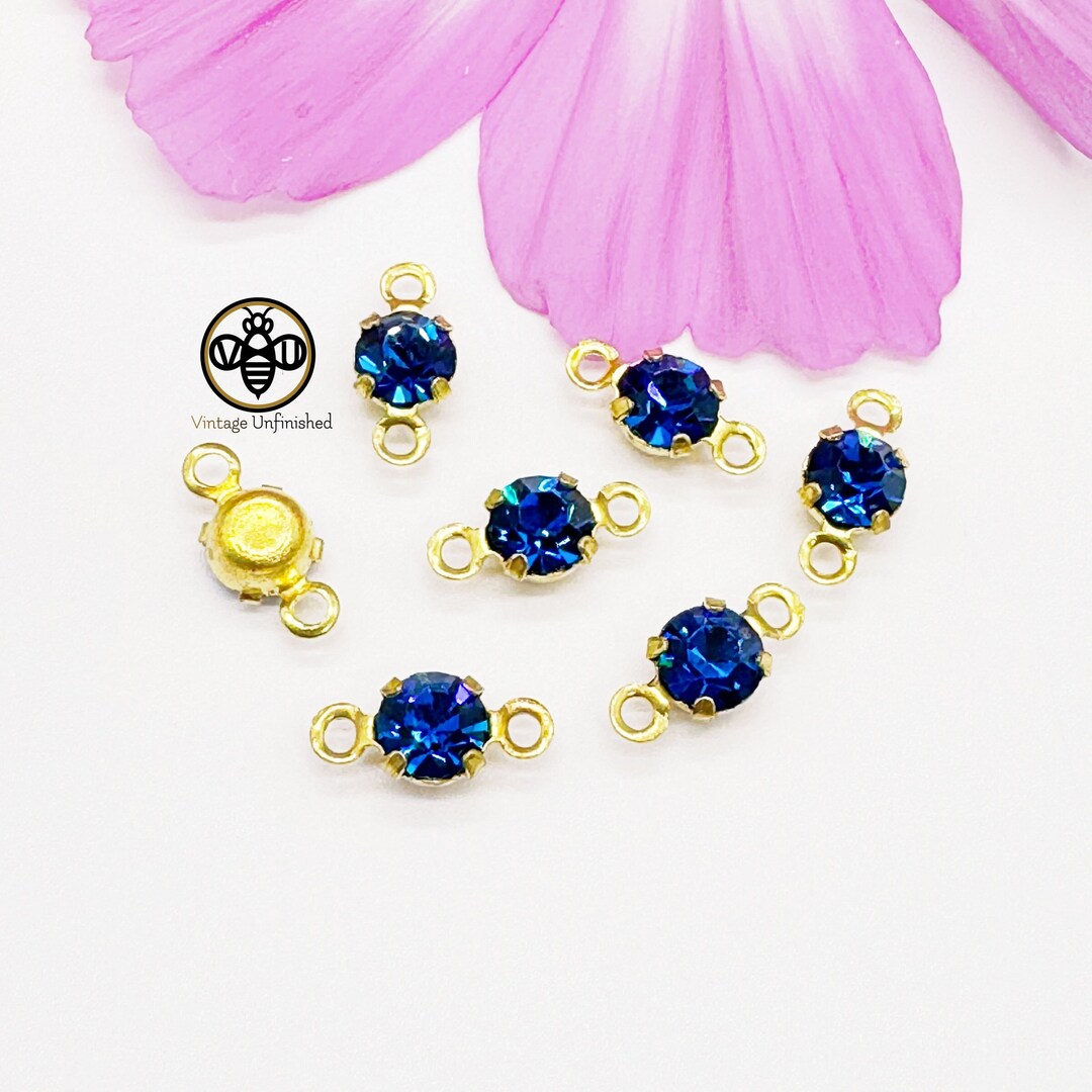 18 Capri Blue Swarovski 5mm (19ss) Vintage Crystal Connectors - Two ...