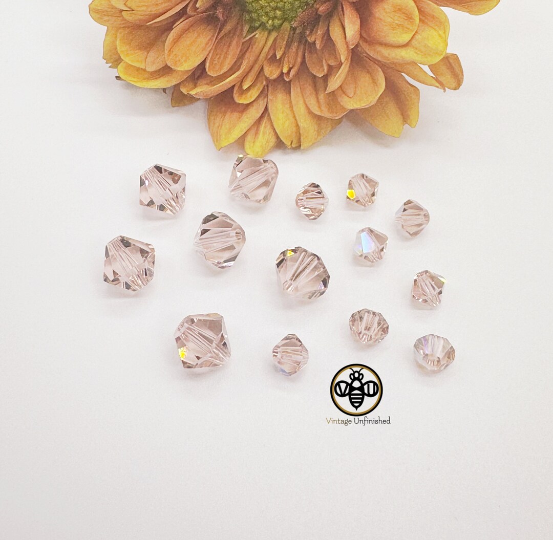 Swarovski 3mm Vintage Rose AB Bicone 5301 Crystal Beads - Etsy