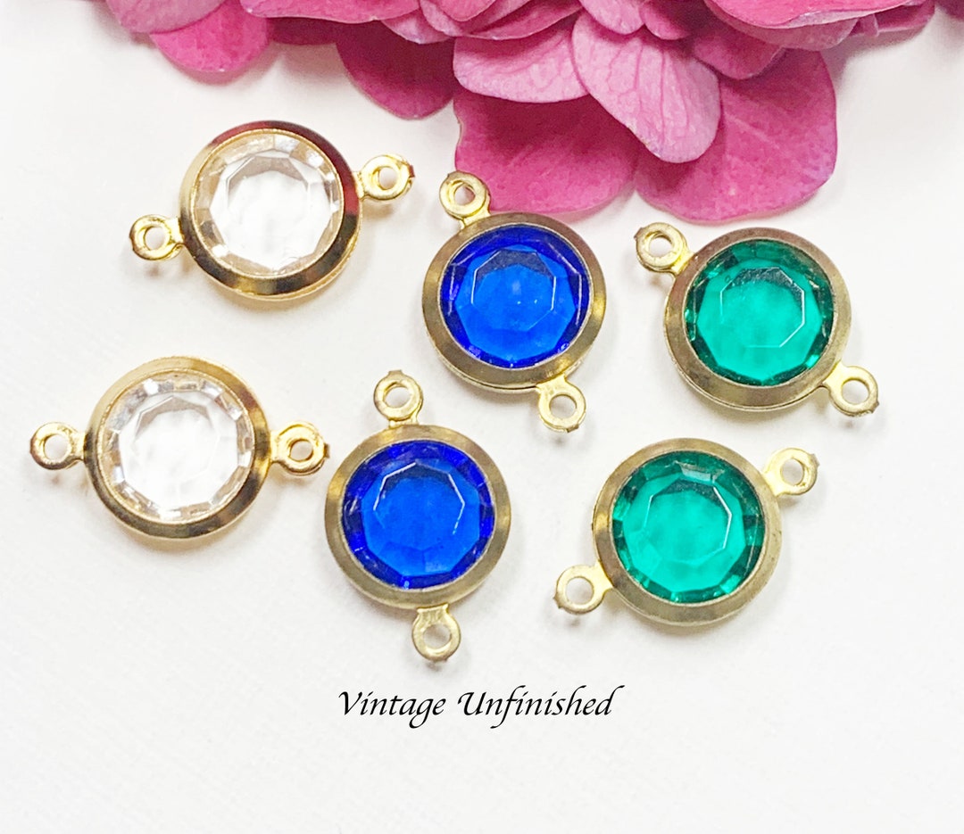 4 Swarovski 8mm Crystal Channel Birthstone Connector Pick: Clear ...