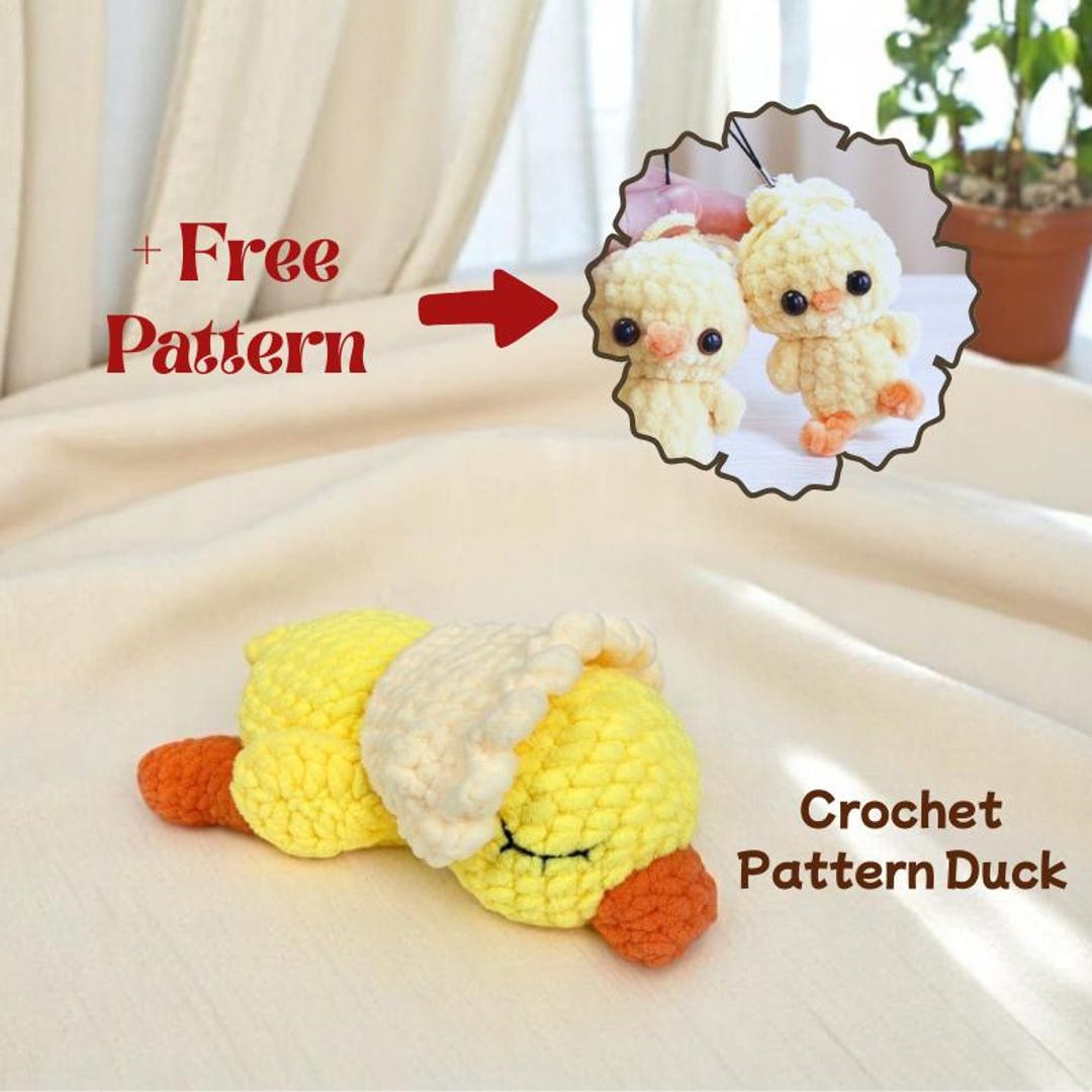 Yellow Duck Crochet Pattern, Amigurumi Yellow Duck, Cute Duck Plush ...