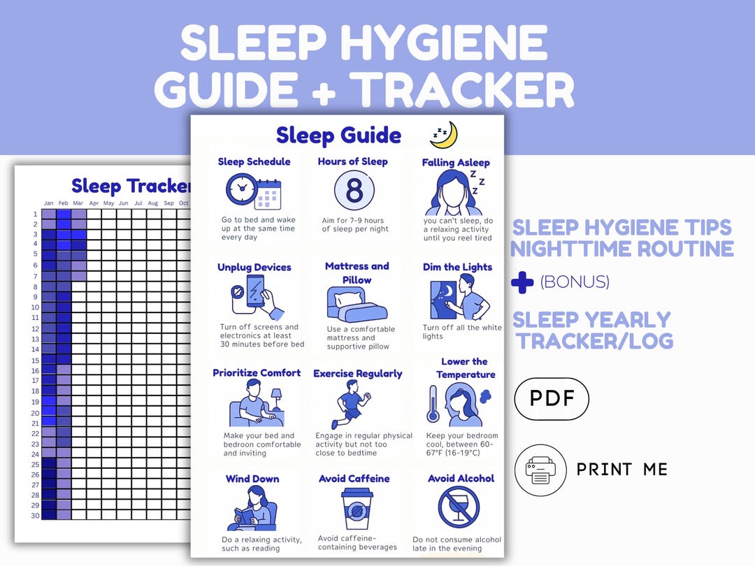 Sleep Hygiene Chart -sleep Tips -sleep Habbits – Sleeptime Tips Poster ...
