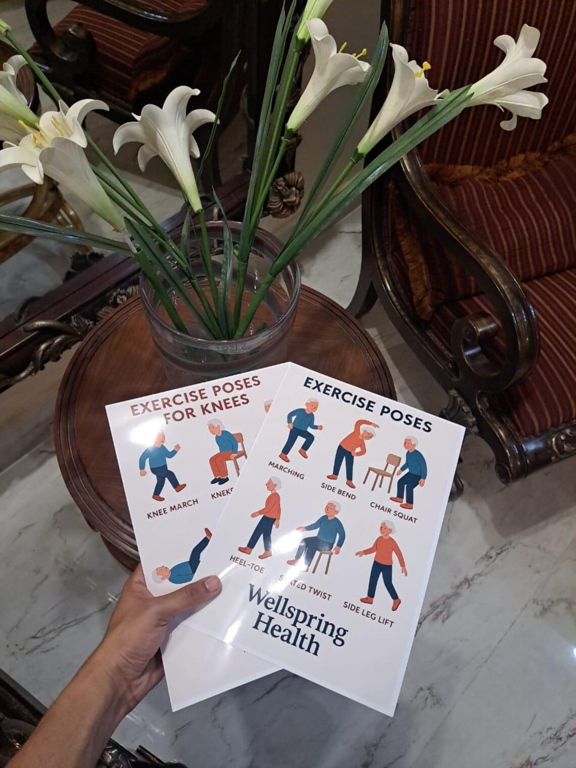 7 Senior Exercise Charts Printable – Gentle Seated & Standing Stretches ...