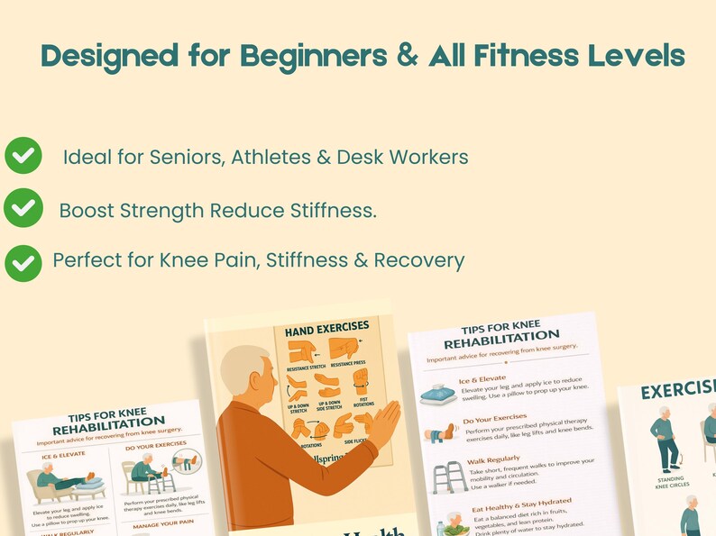 Knee Mobility & Recovery Exercise Charts | ACL Meniscus Surgery Rehab ...