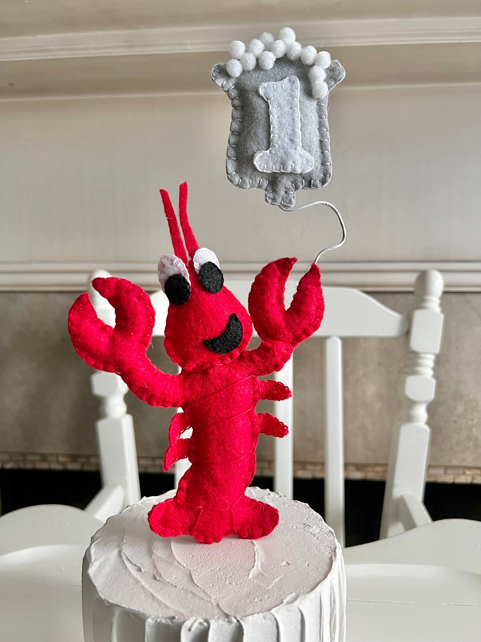 Crawfish Cake Topper Holding Boiling Pot Balloon for First Birthday New ...