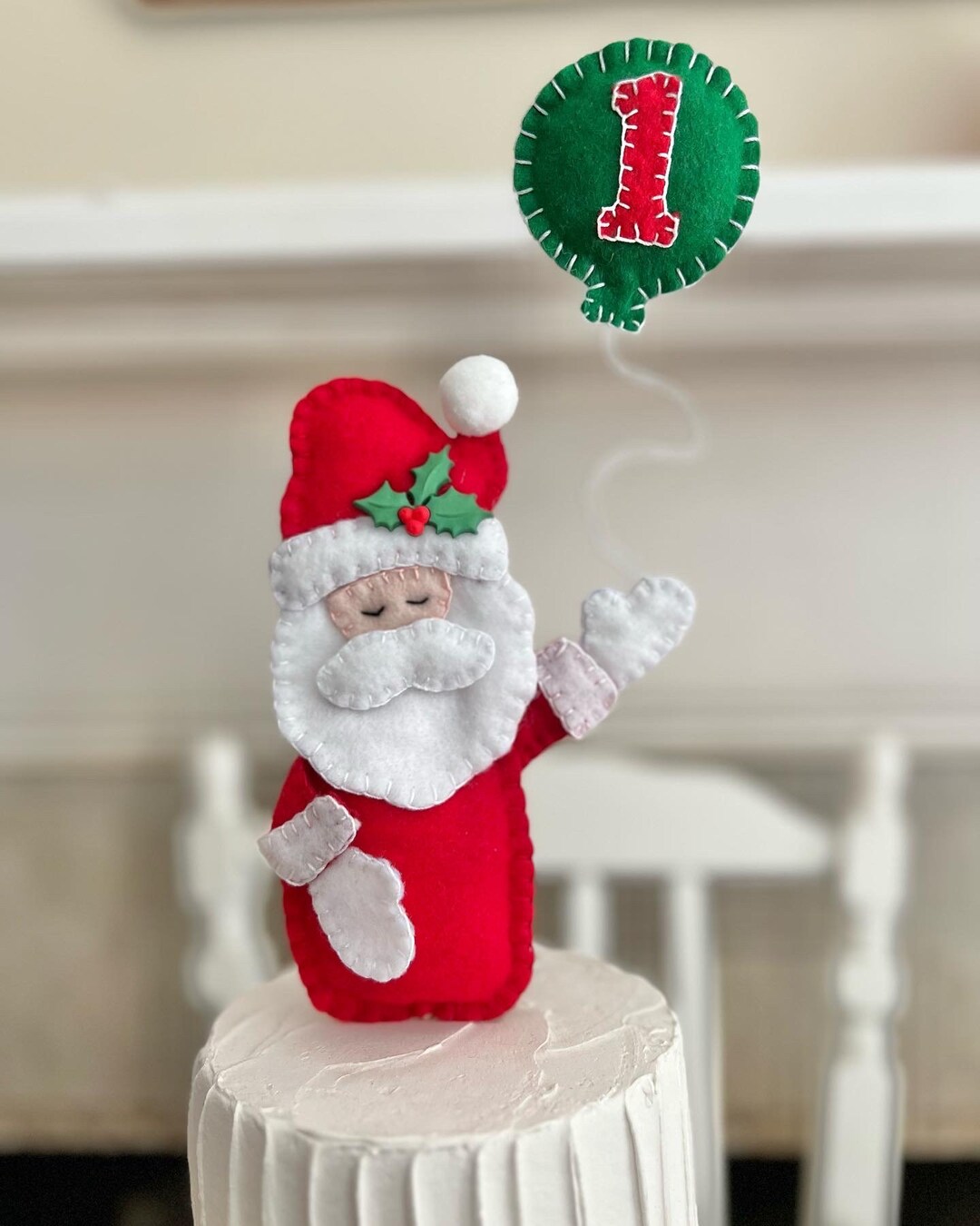 Christmas Birthday Cake Topper Holiday Santa First Birthday Santa ...