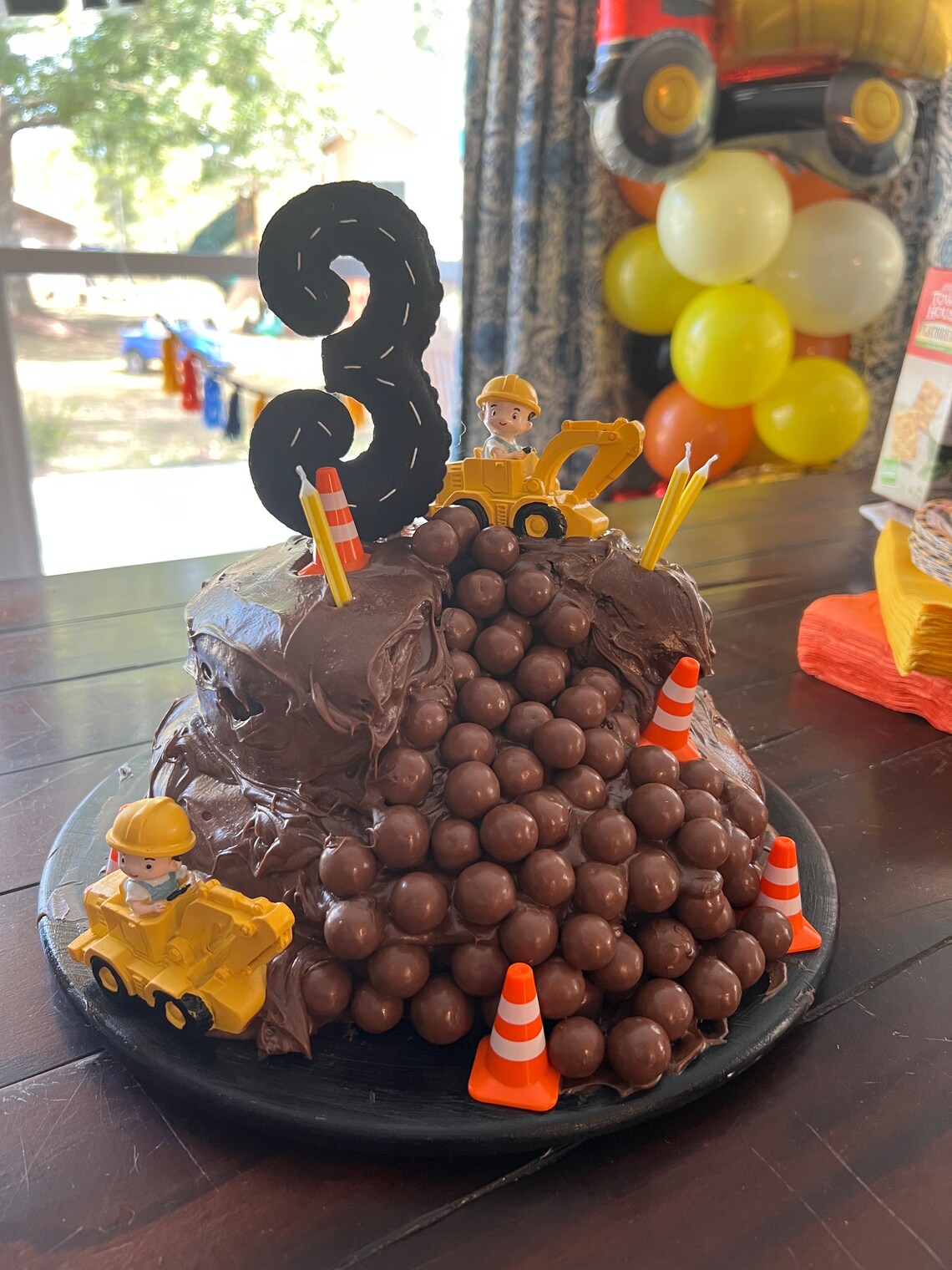 Construction Number Cake Topper Construction Excavator Road Birthday Im ...