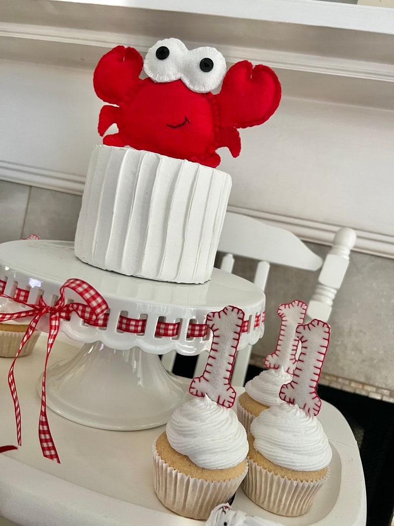 Crawfish Crab First Birthday Cake Topper High Chair Set Boil Seafood ...