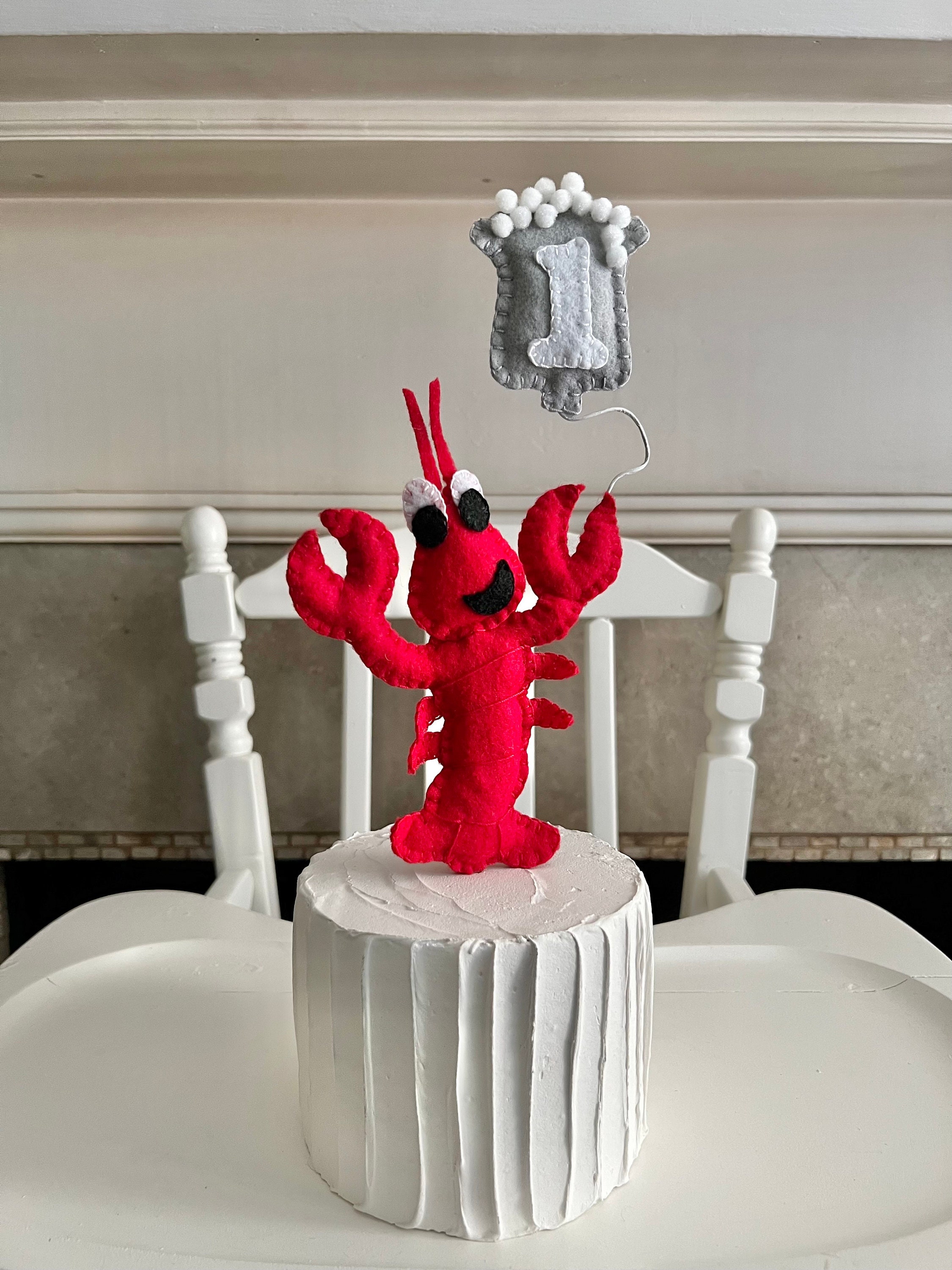 Crawfish Cake Topper Holding Boiling Pot Balloon for First Birthday New ...