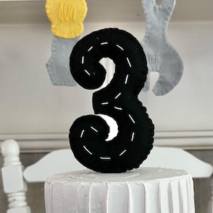 Construction Number Cake Topper Construction Excavator Road Birthday Im ...