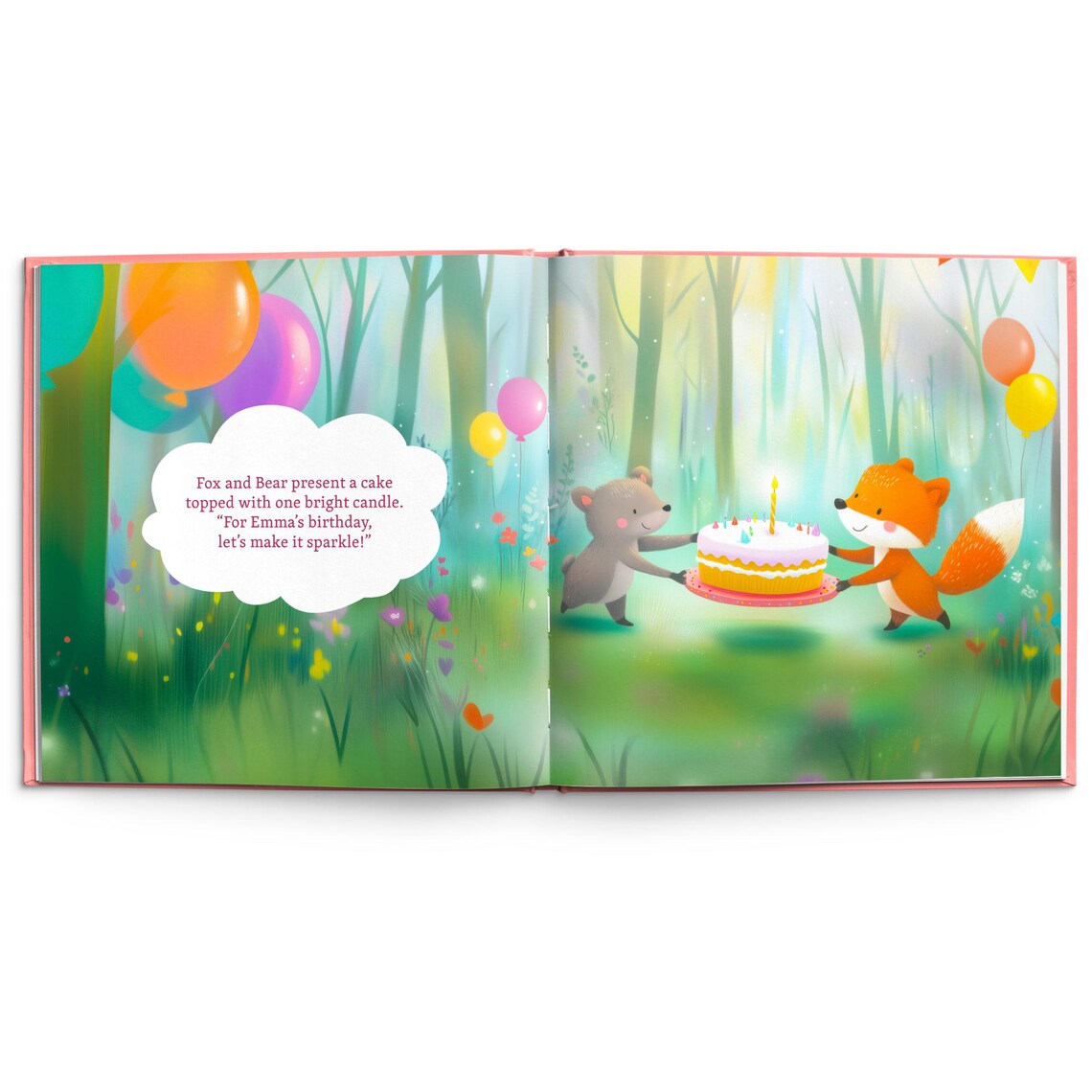 Personalized First Birthday Book, Custom Girl Animal Storybook, 1 Year ...