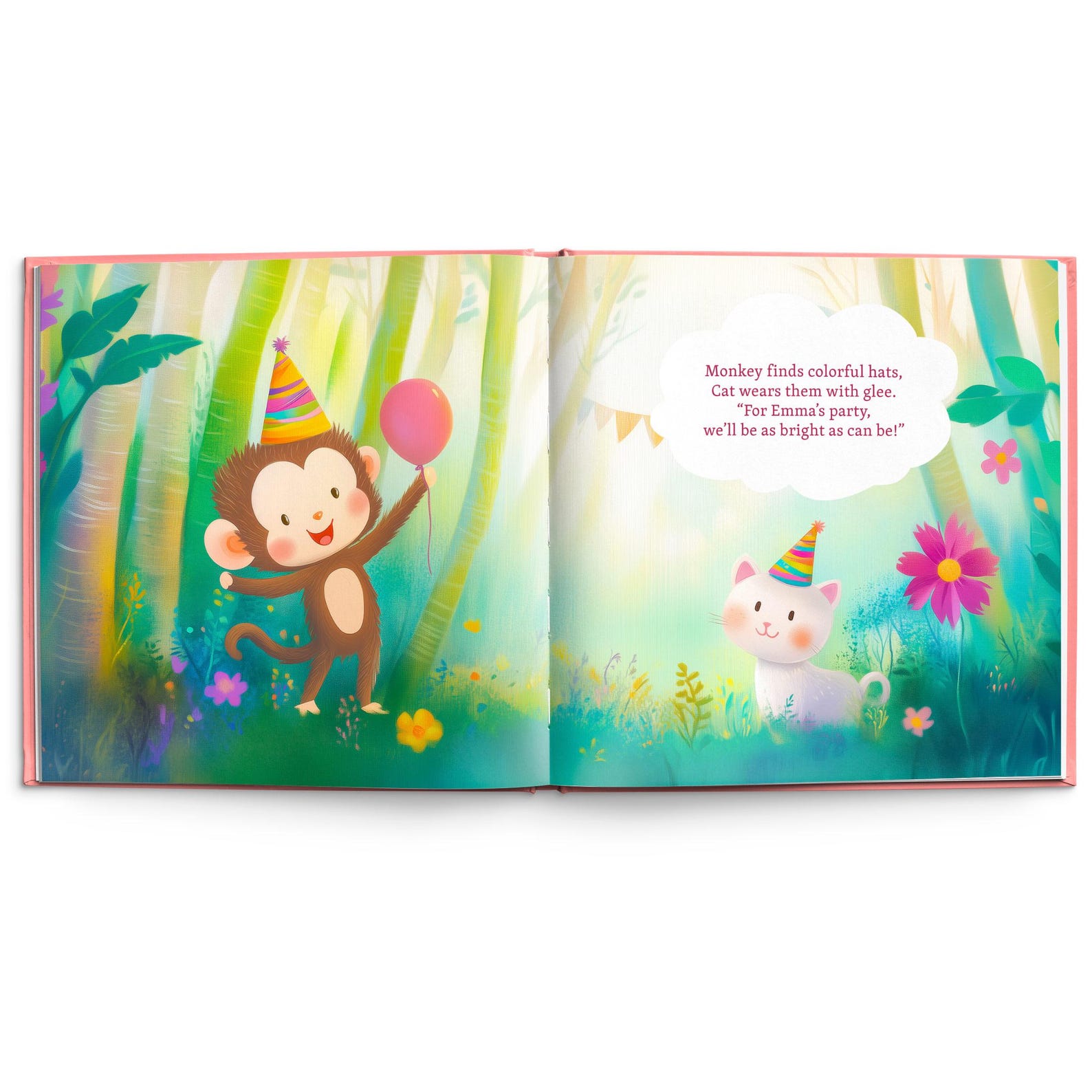Personalized First Birthday Book, Custom Girl Animal Storybook, 1 Year ...