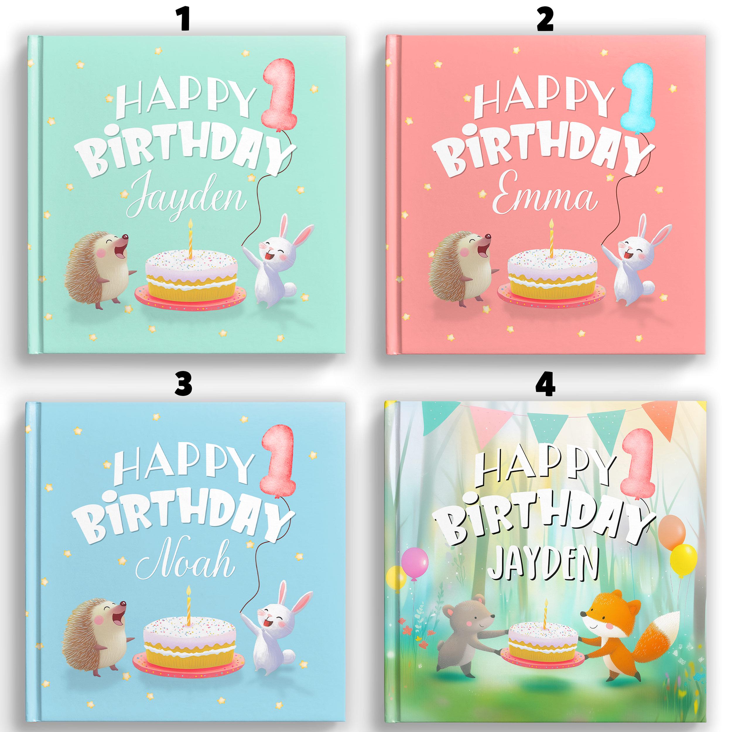 Personalized First Birthday Book, Custom Girl Animal Storybook, 1 Year ...