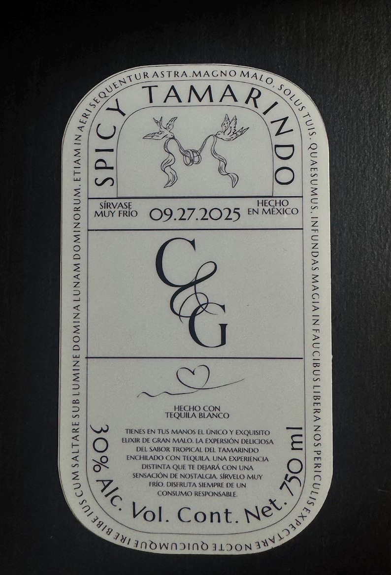 Custom Gran Malo Bottle Sticker for Wedding - Etsy