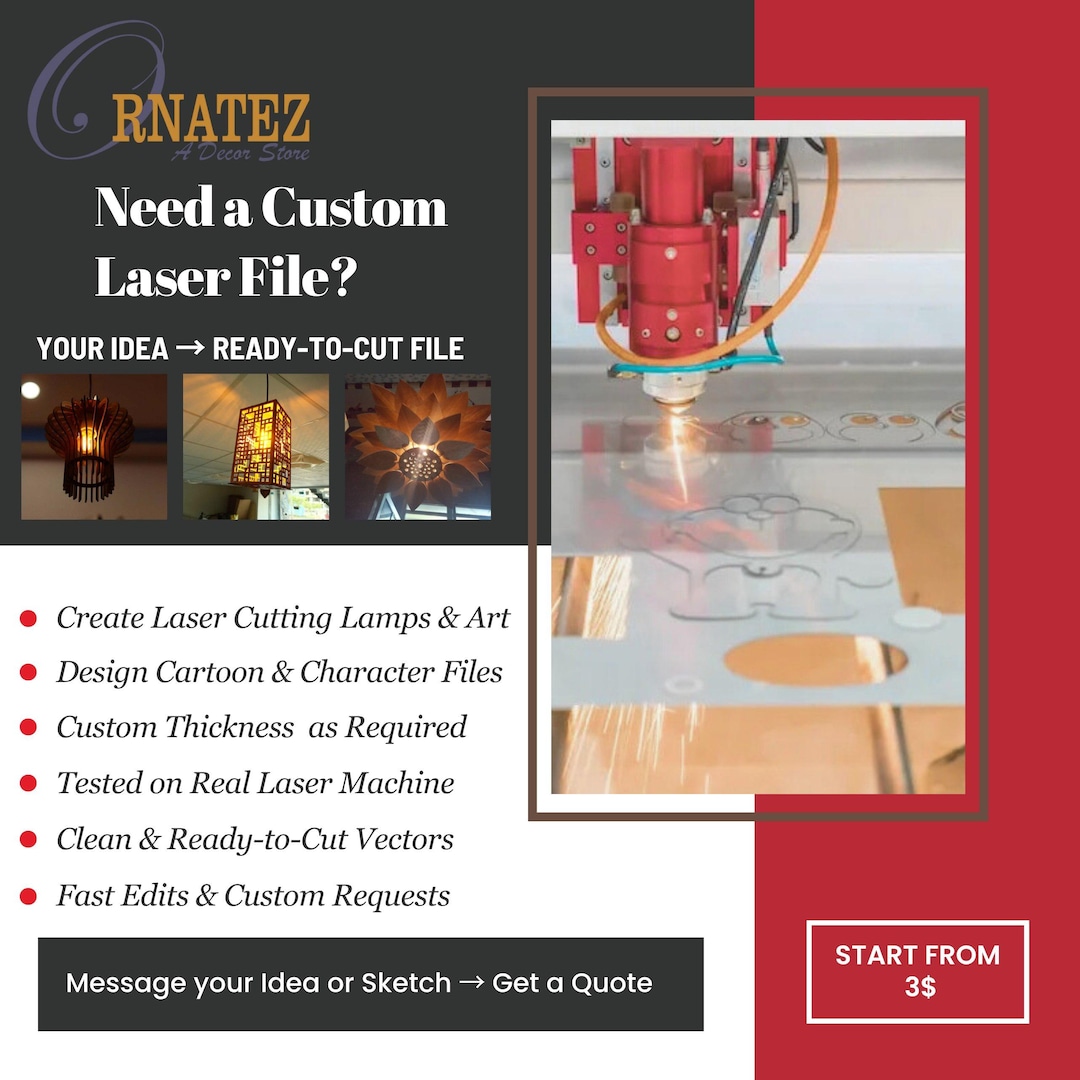 Custom Laser Cutting Design Service — SVG DXF CDR Pdf — Personalized ...