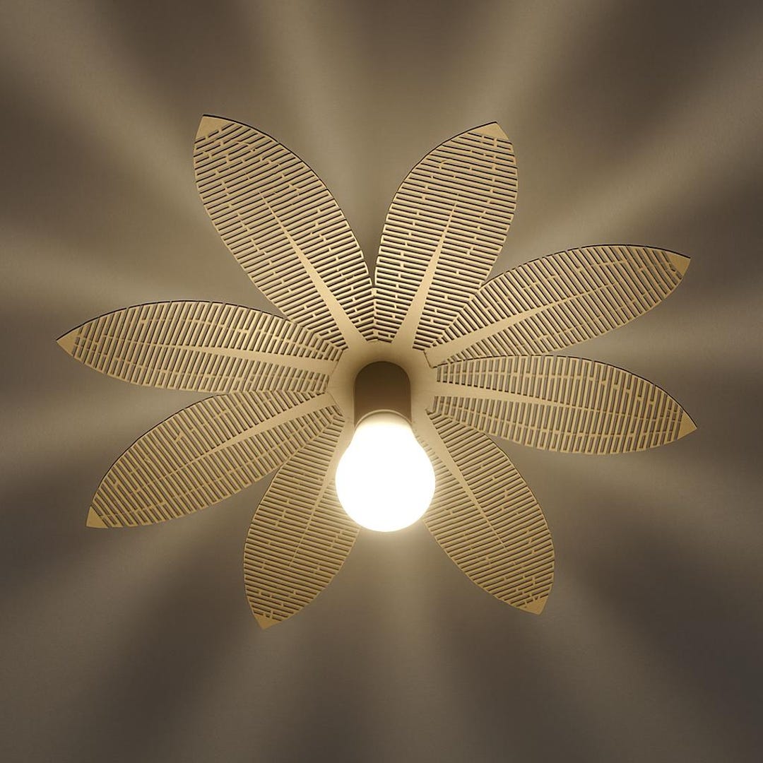 Flower Lamp Laser Cut File - Living Hinge Light SVG DXF Cdr Eps for 3mm ...