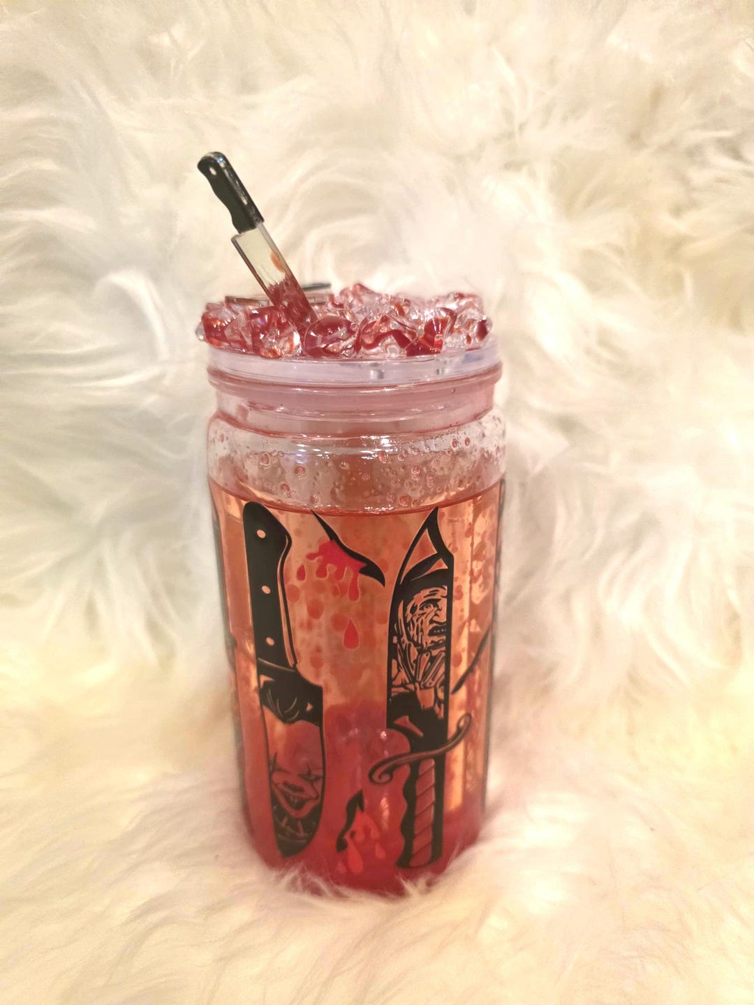 Blood Drip Horror Knife Tumbler - Etsy
