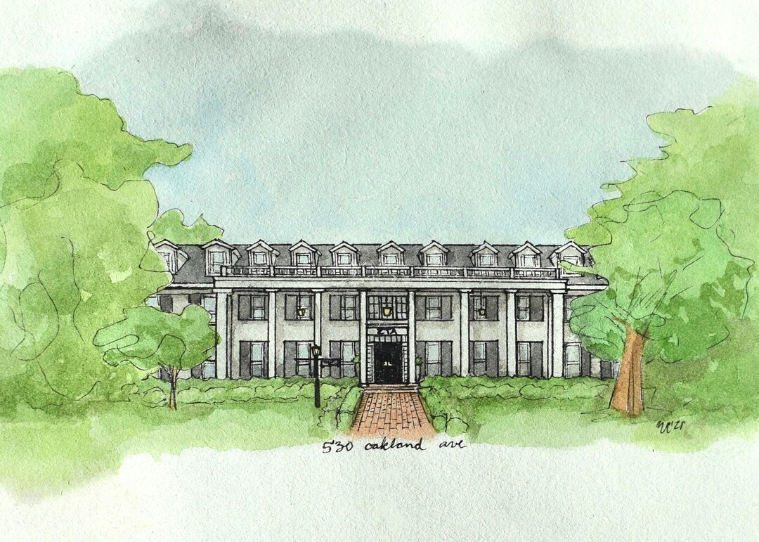 University of Arkansas Greek Life House Print - Zeta Tau Alpha ...