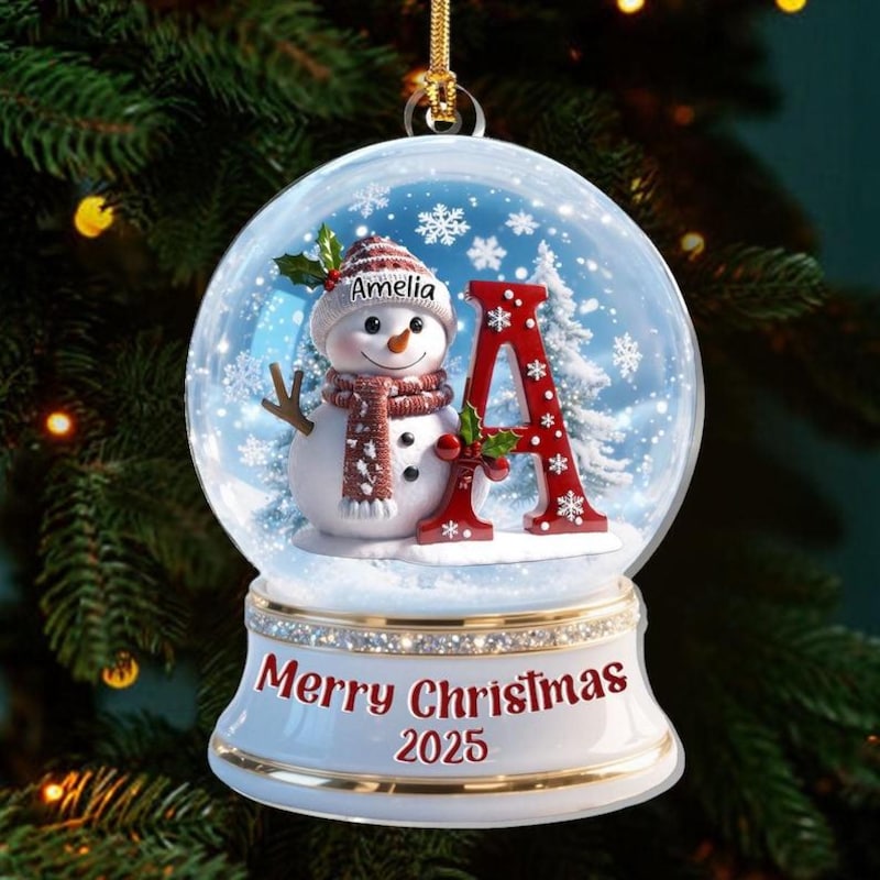 Personalized Snow Globe Ornament With Picture - Etsy