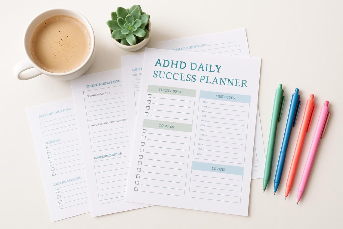 ADHD Daily Success Planner | 30-day Focus & Calm Printable ...
