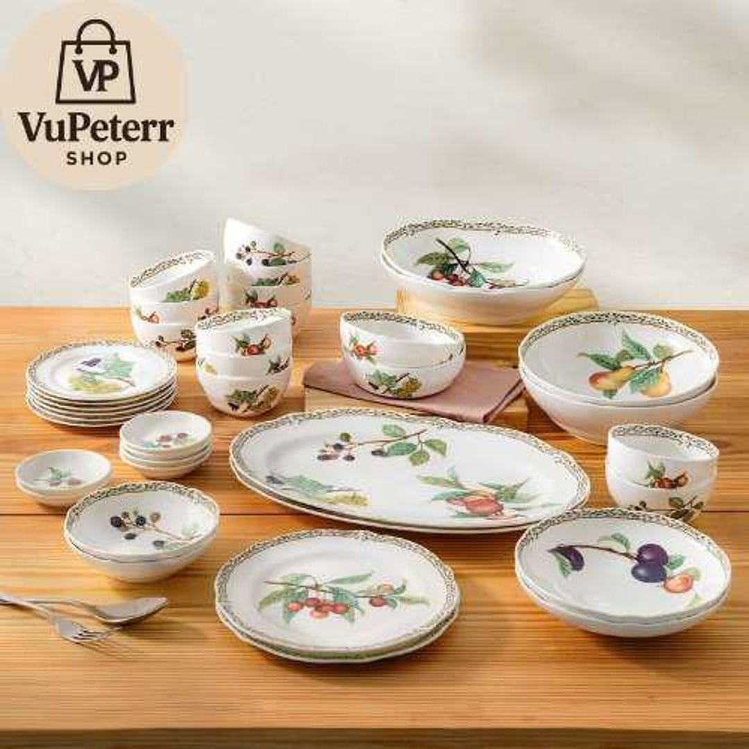Elegant Floral Dinnerware Set - Etsy