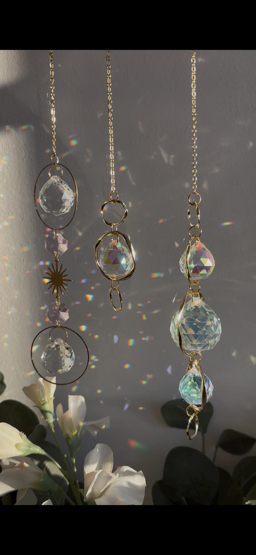 Crystal Suncatcher With Prisms, Rainbow Light Catcher for Windows ...