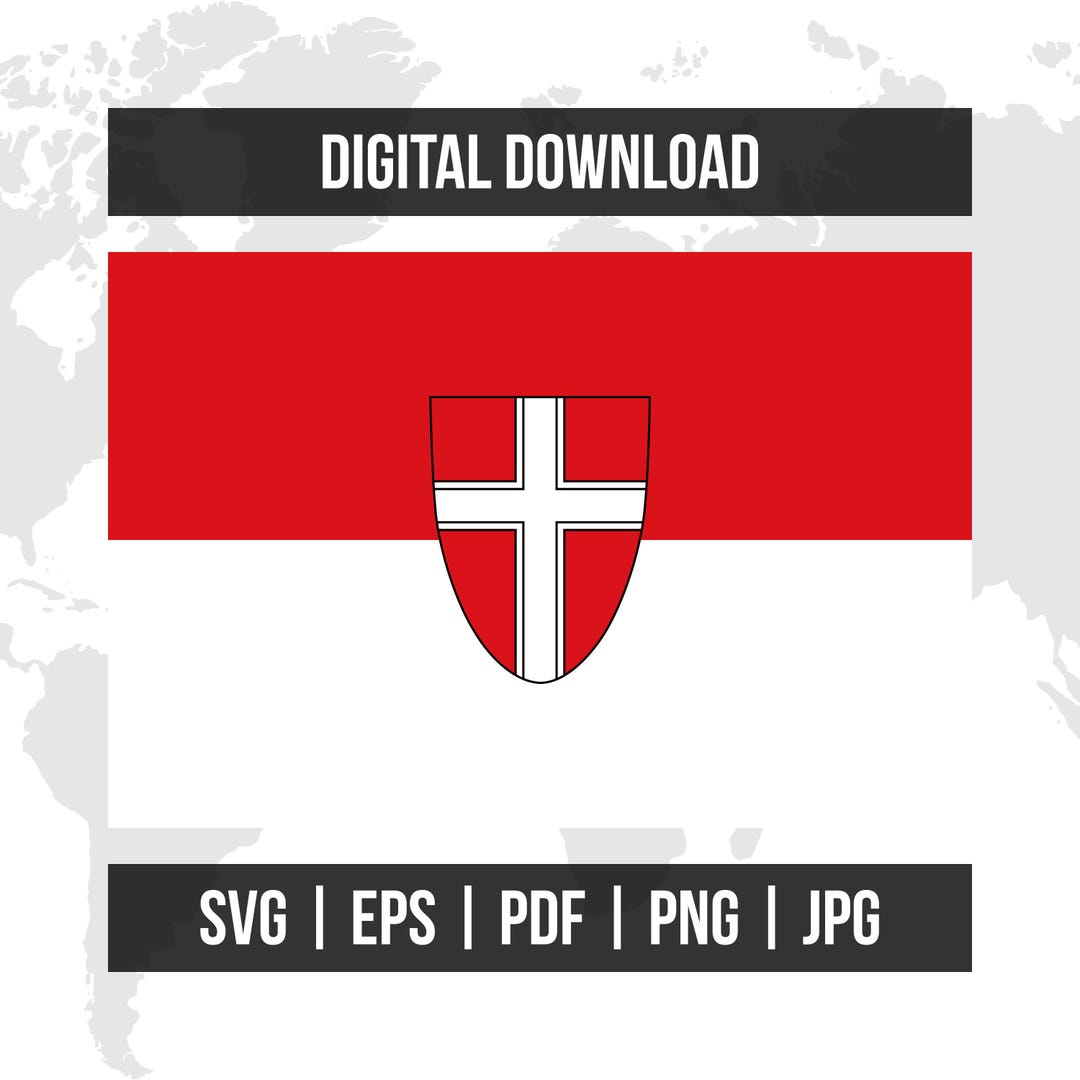 Vienna Flag With Coat of Arms | State Flag | Svg Eps Pdf Png Jpg | High ...