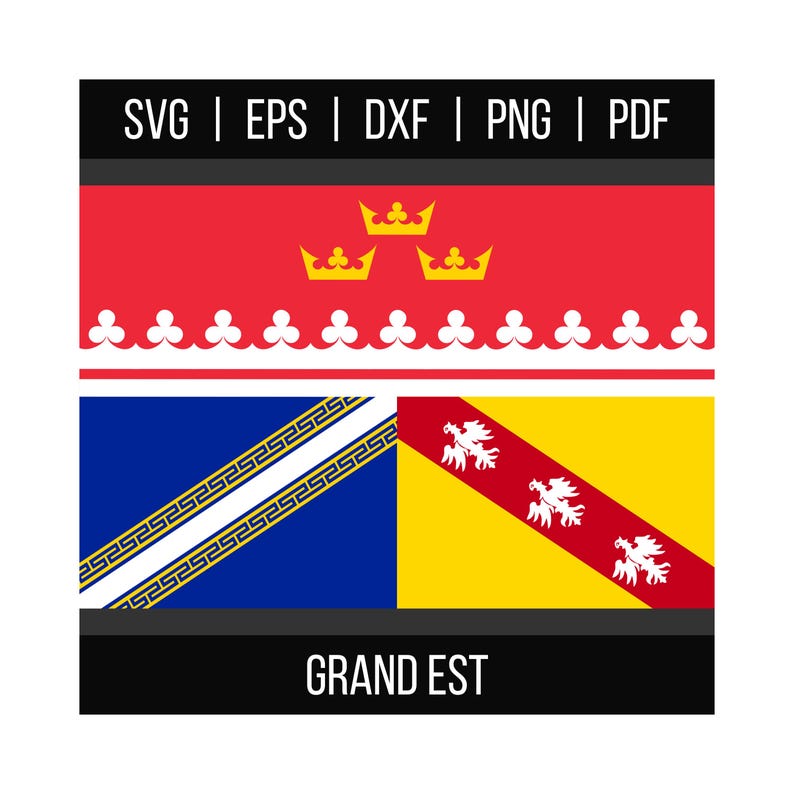 Grand Est Flag | Regional Flag | Svg Eps Dxf Png Pdf | HQ High-res ...