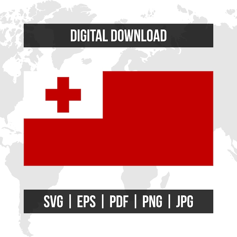 Tonga Flag | National Flag | Svg Eps Pdf Png Jpg | High-quality Vector ...